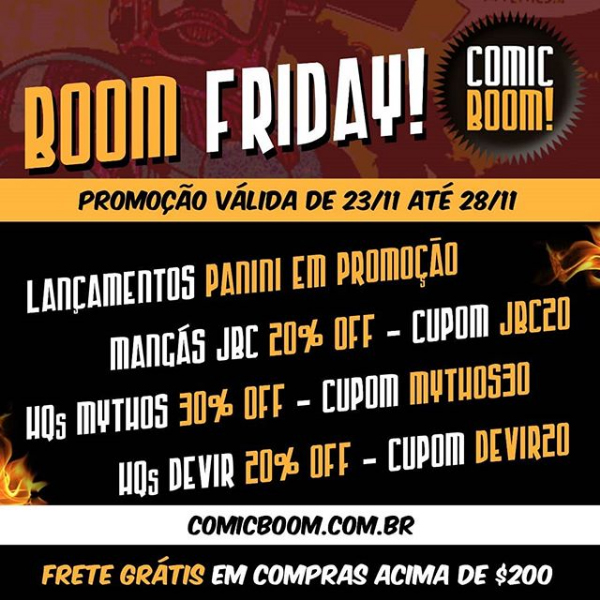 [PROMOÇÃO] Começou a BOOM FRIDAY! – COMIC BOOM!